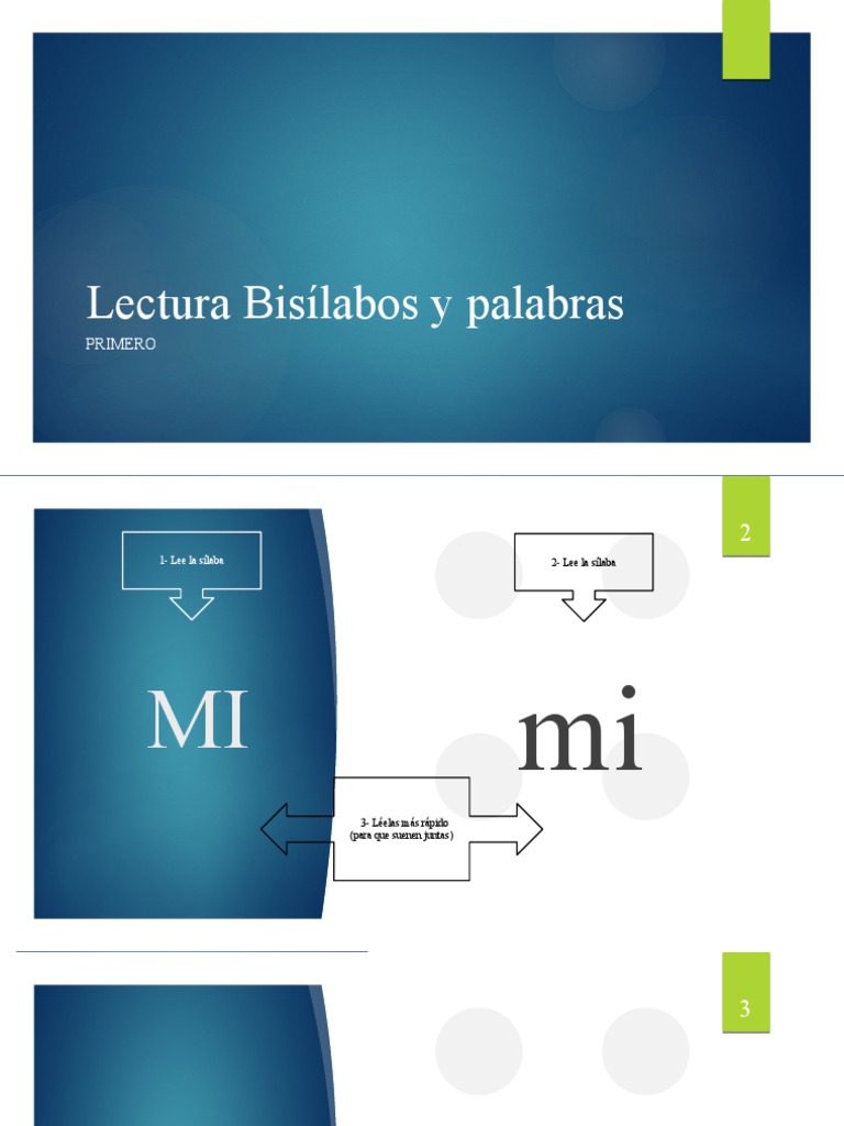2 - Lectura Bisílabos y Palabras (M) | PDF