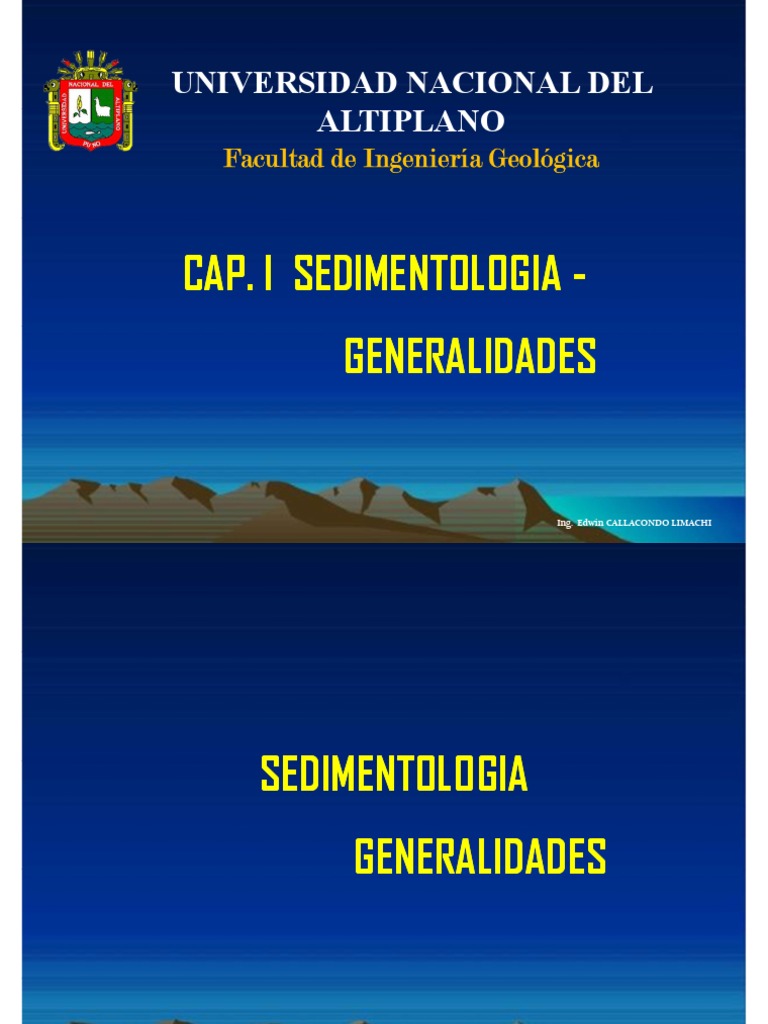 Cap I Sedimentologia - Generalidades PDF | PDF