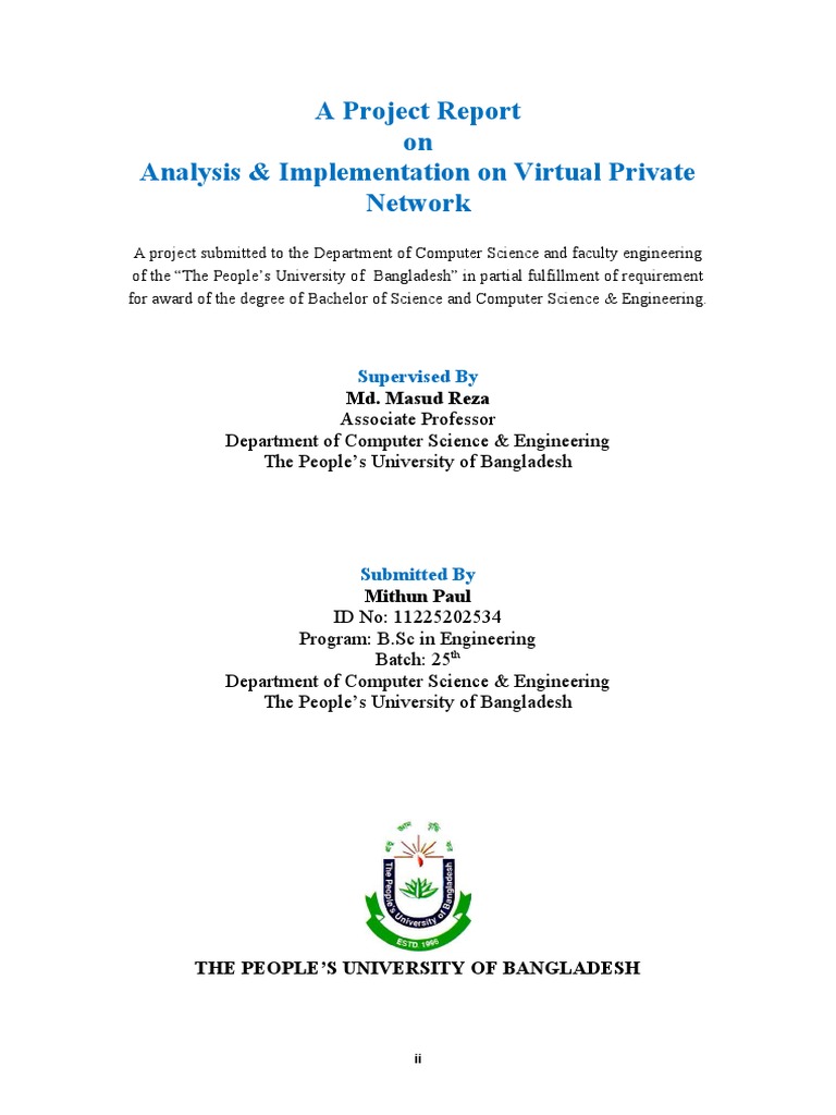 A Project Report On Analysis & Implementation On Virtual Private ...