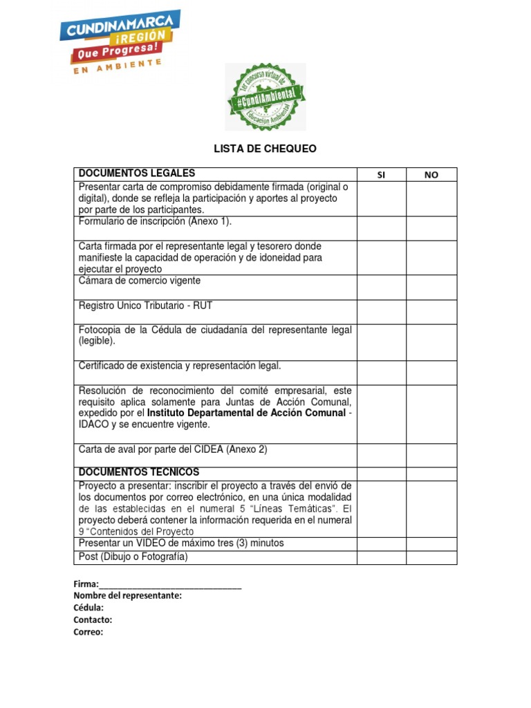 Lista de Chequeo | PDF