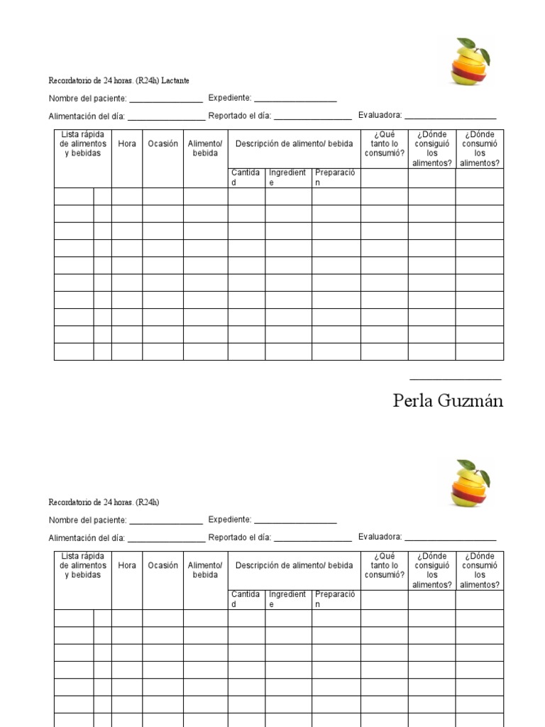 Recordatorio de 24 Horas | PDF
