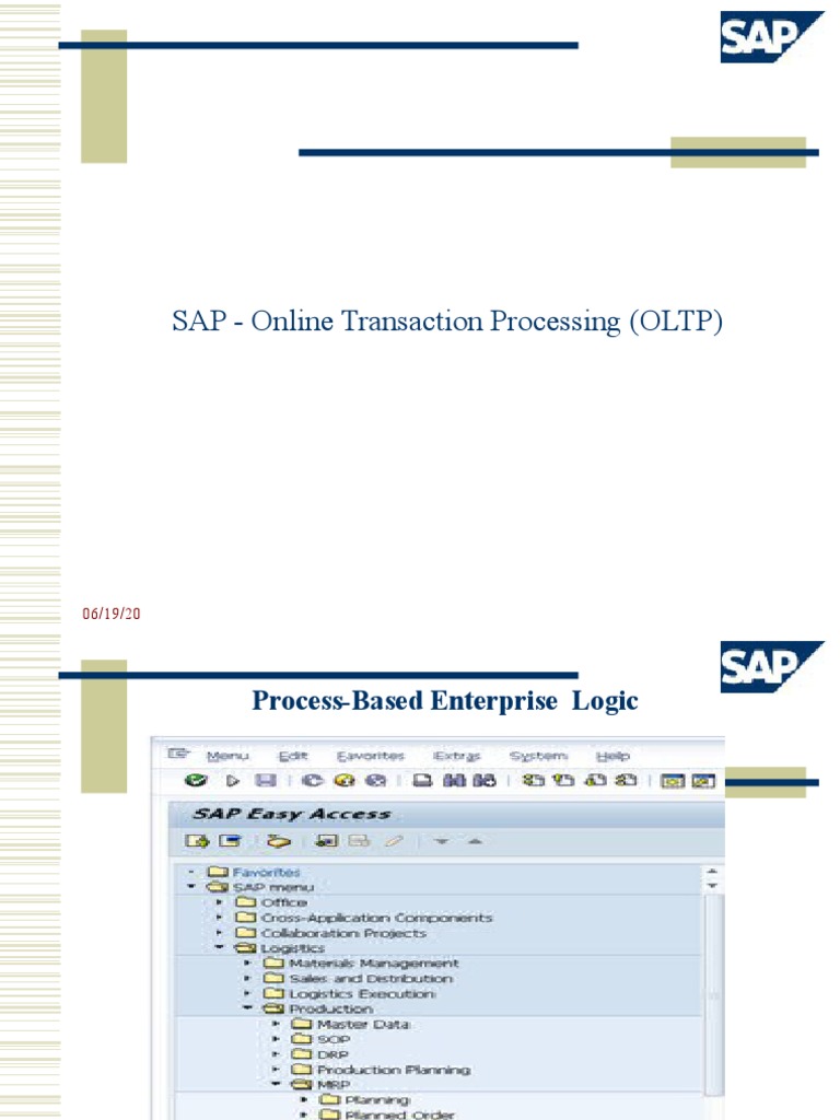 SAP - Online Transaction Processing (OLTP) | PDF