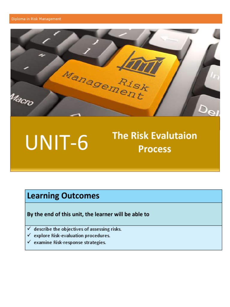 1554207916unit 6 Risk Assessment, Evaluation and Management | PDF ...
