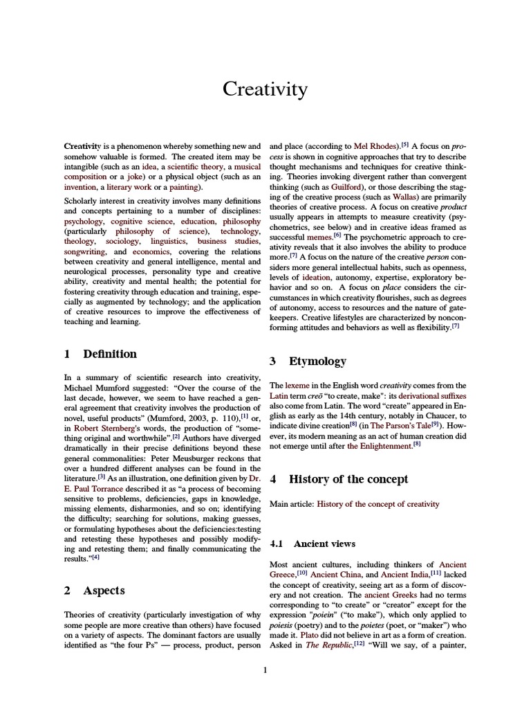 Creativity PDF | PDF | Creativity | Thought