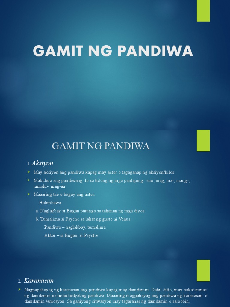 Gamit NG Pandiwa | PDF