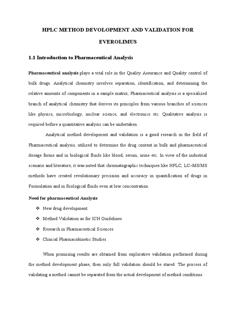 HPLC Method Devolopment and Validation For Everolimus | PDF | High ...