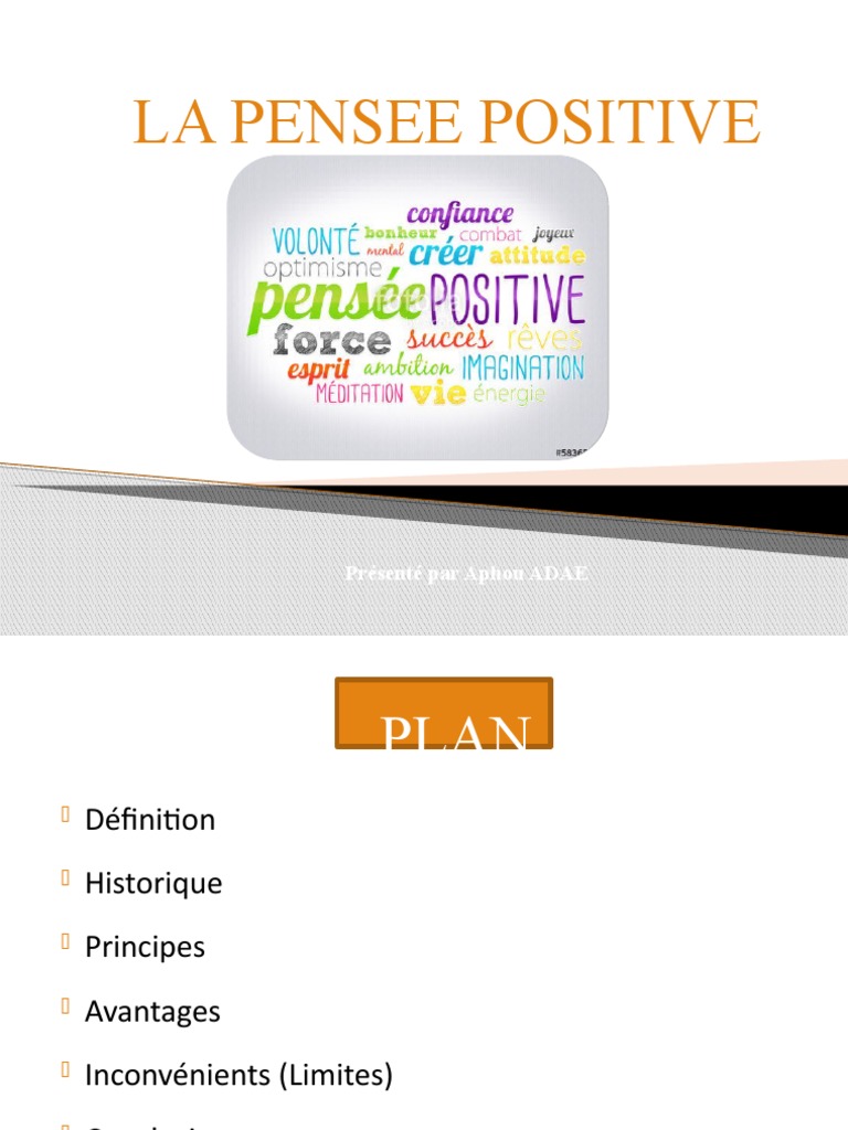 La Pensée Positive : Définition et Avantages | PDF | Psychologie ...