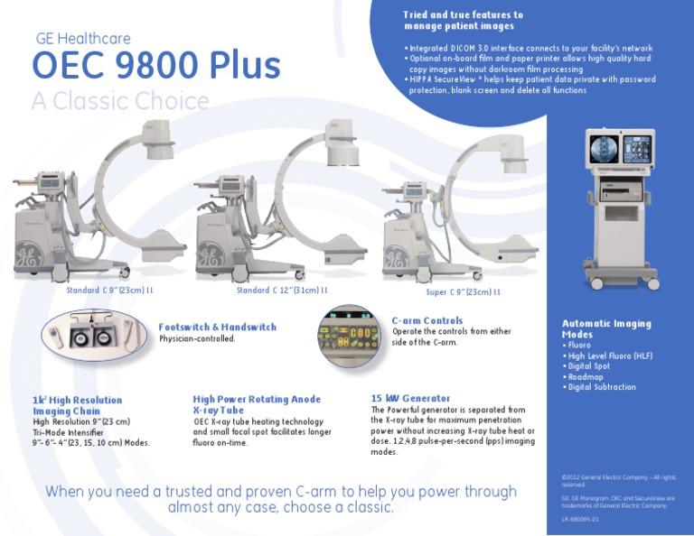 GEHealthcare-Brochure Surgery-OEC 9800 Plus Systemsheet-980095-01 PDF | PDF