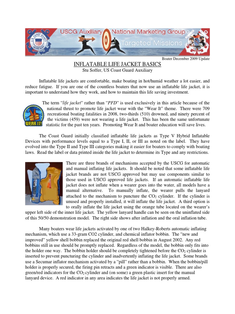 Inflatable Life Jacket Maintenance Guide | PDF
