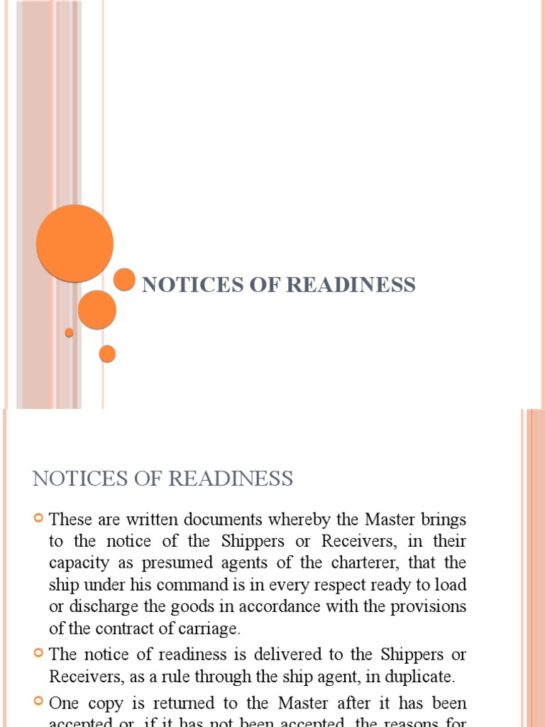 Notices of Readiness | PDF | Business