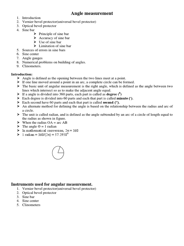 Precision Angle Measurement Tools | PDF