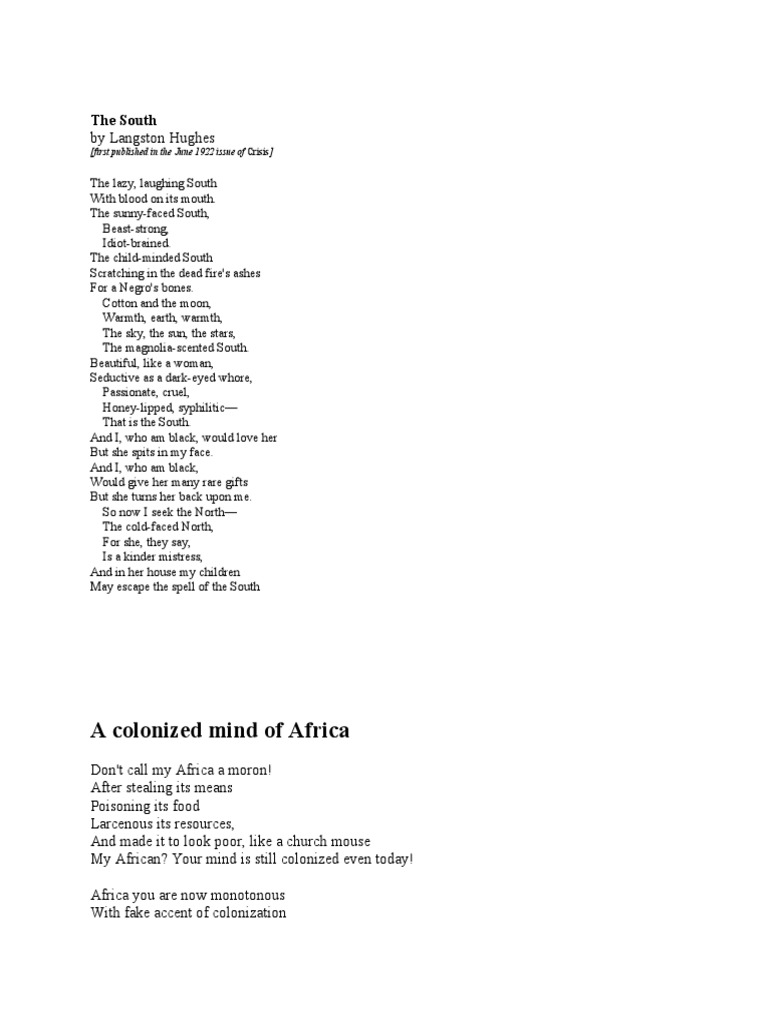 A Colonized Mind of Africa: The South | PDF