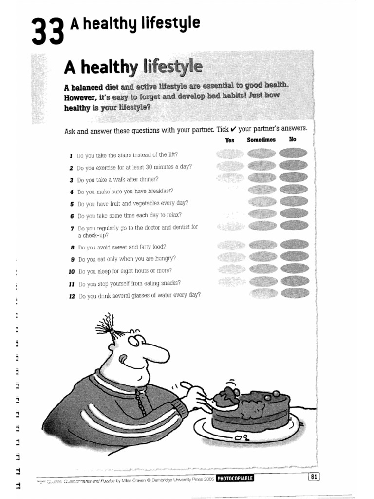 Healthy Lifestyle Quiz PDF | PDF