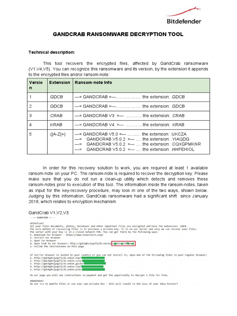 Gandcrab Ransomware Decryption Tool | PDF | Ransomware | Security ...