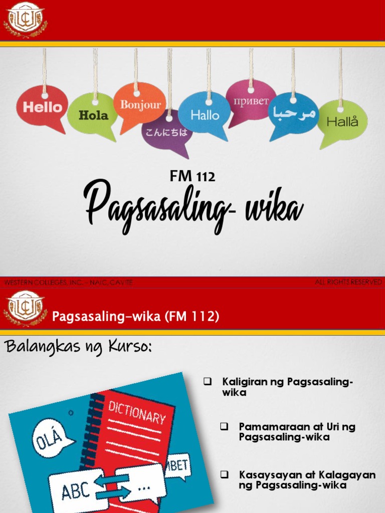 Aralin 1 Pagsasaling-Wika | PDF