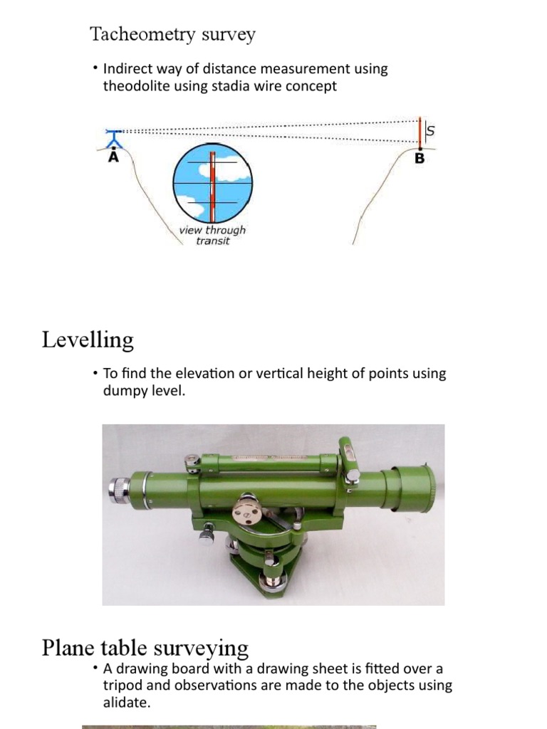 Tacheometry Survey: - Indirect Way of Distance Measurement Using ...