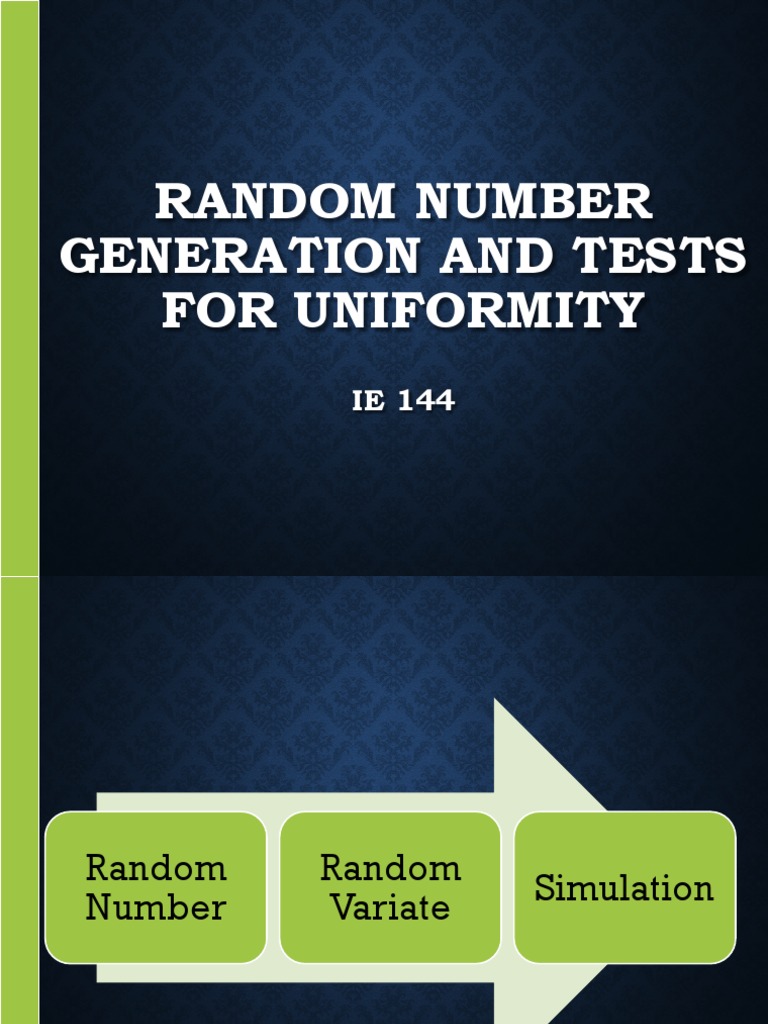 Random Number Generation and Tests For Uniformity | PDF | Randomness ...