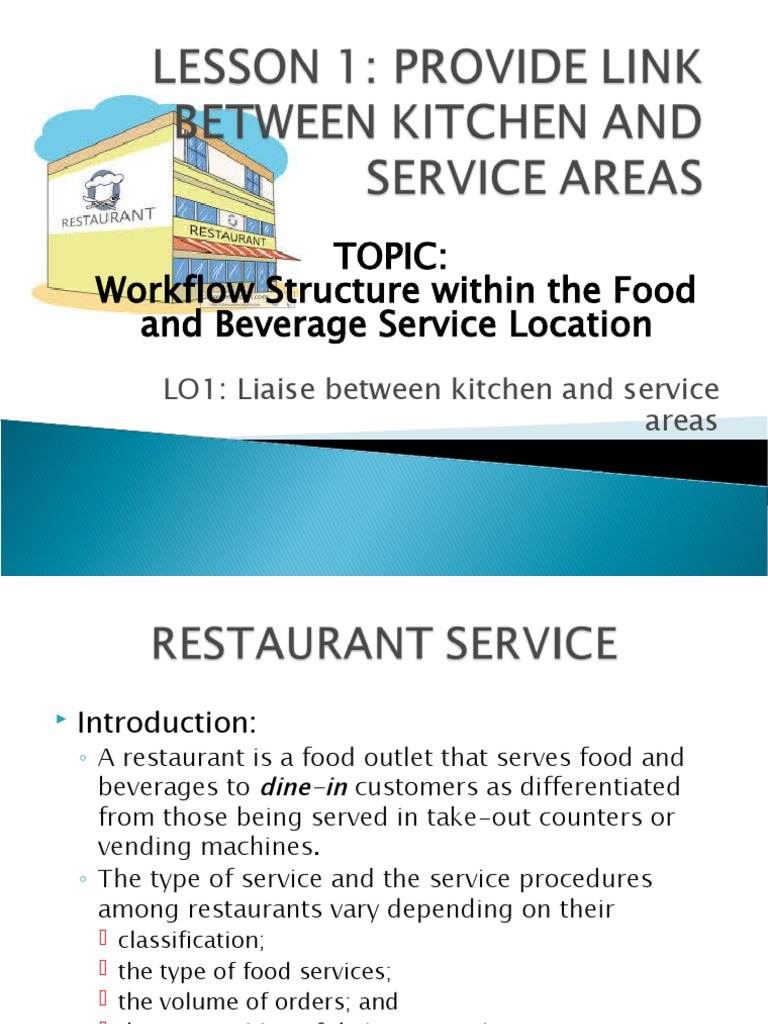 Workflow Structure Within The Food and Beverage Service Location | PDF ...
