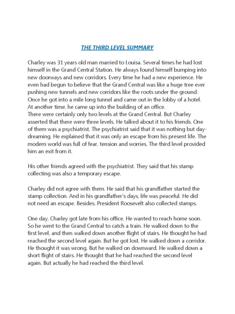 Third Level Summary | PDF