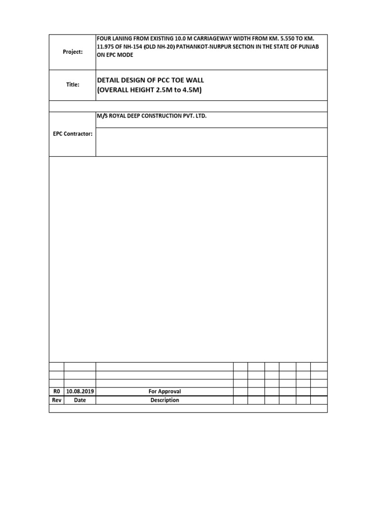 Design - PCC Toe Wall | PDF