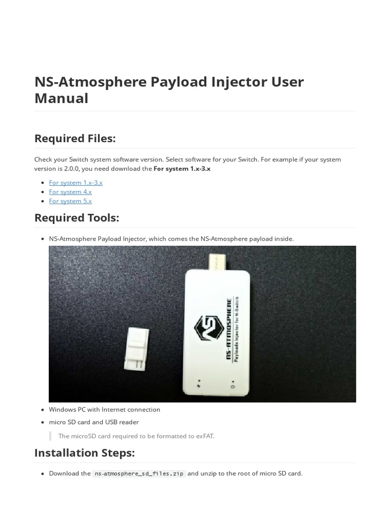 NS-Atmosphere Payload Injector Guide | PDF