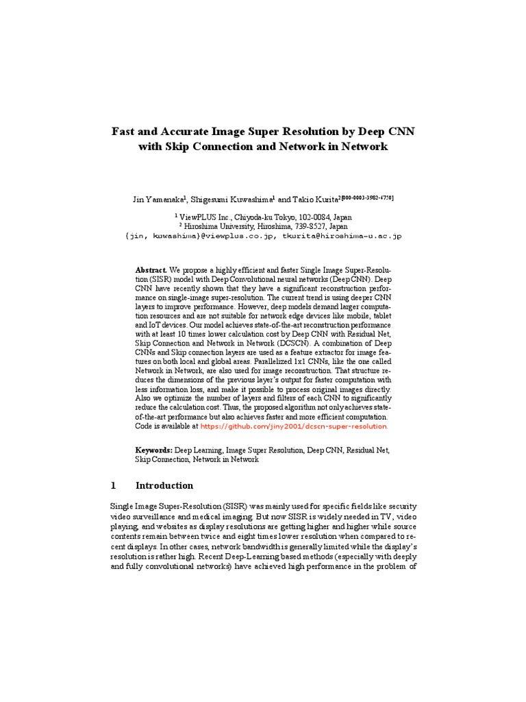 Fast and Accurate Image Super Resolution by Deep CNN With Skip ...