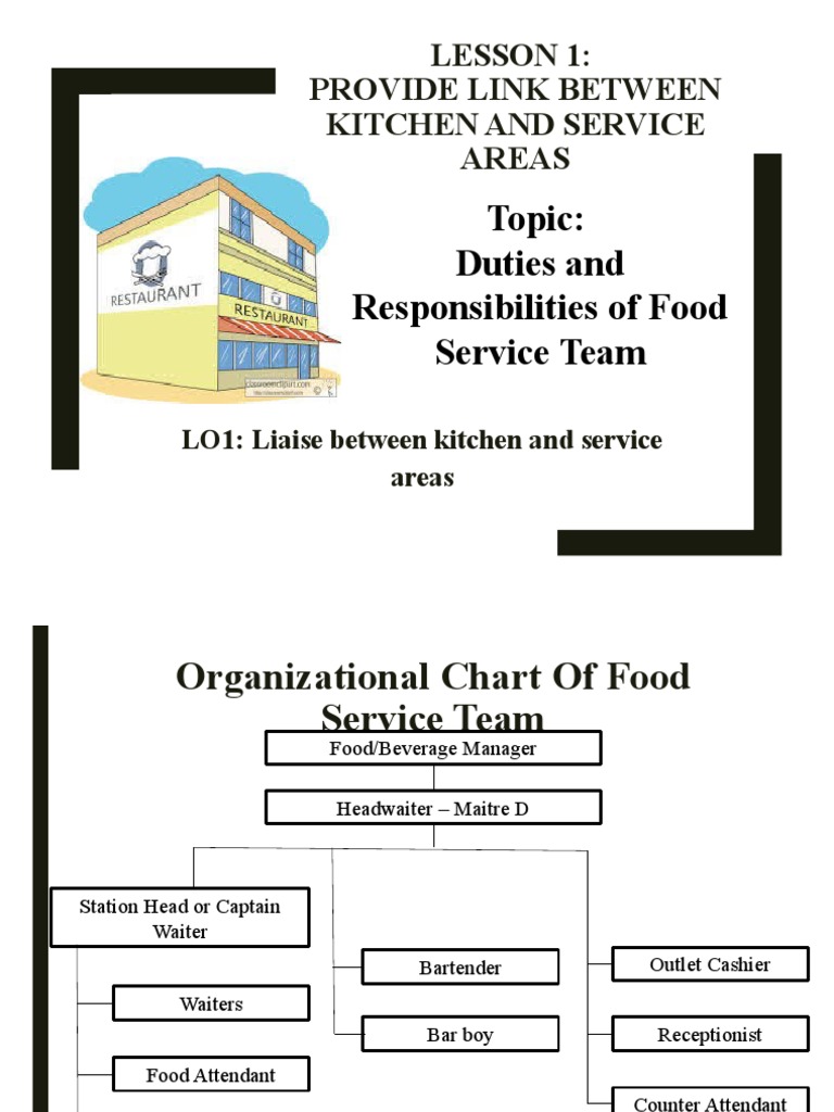 Duties and Responsibilities of Food Service Team | PDF | Home & Garden