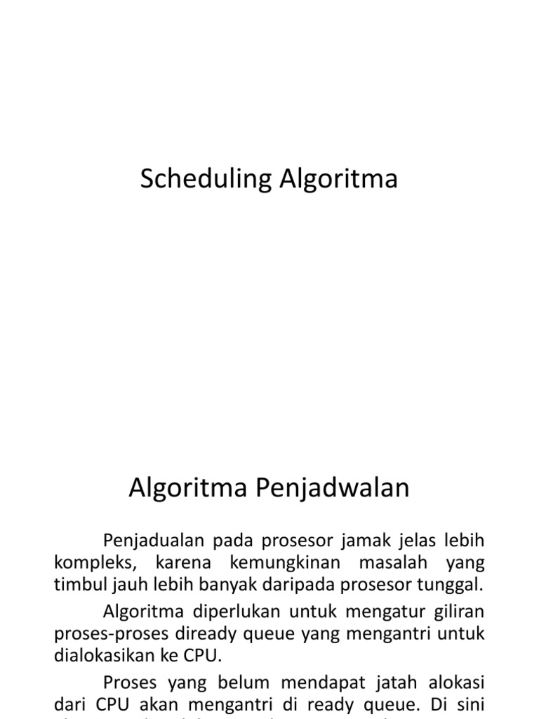 5 - Scheduling Algoritma 1 PDF | PDF | Metode & Bahan Ajar