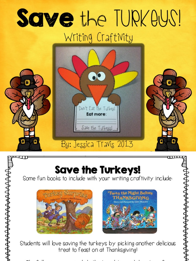 Save the Turkeys Craftivity | PDF | Cooking, Food & Wine | Language ...