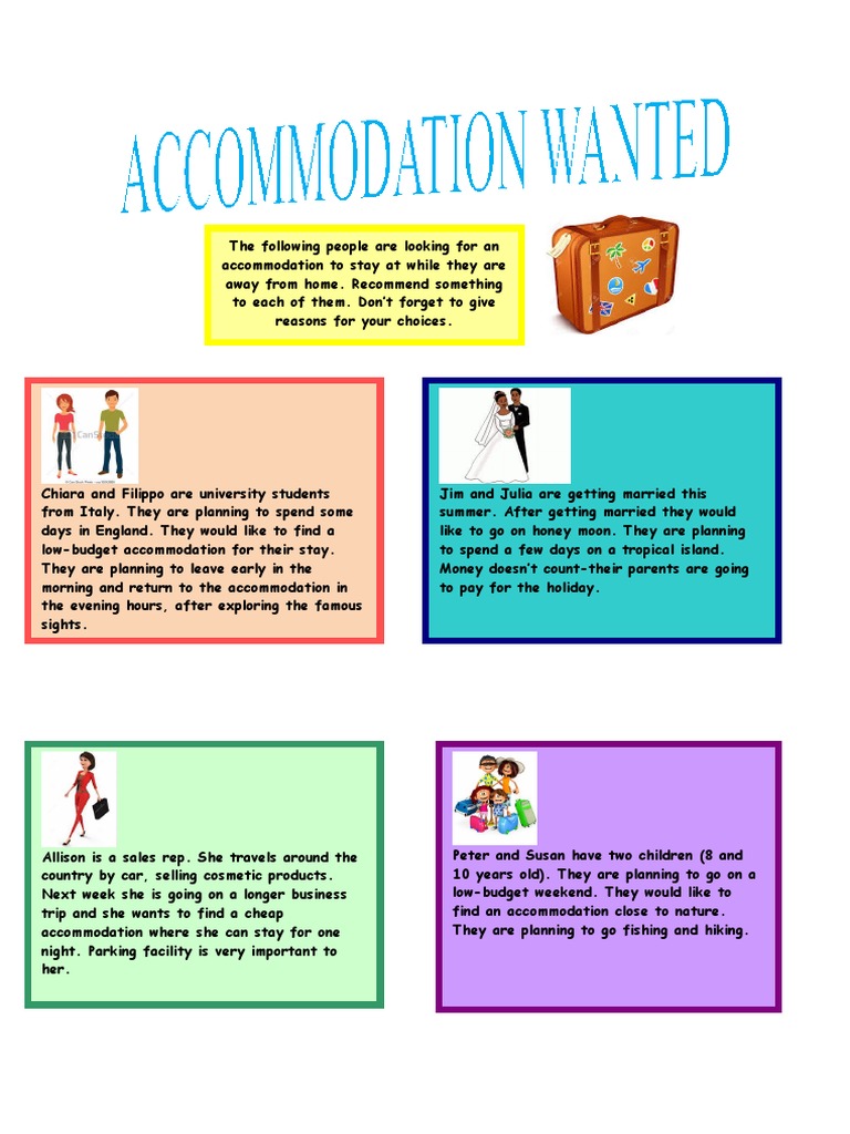 Accommodation Wanted Speaking Activity Conversation Topics Dialogs Fun ...