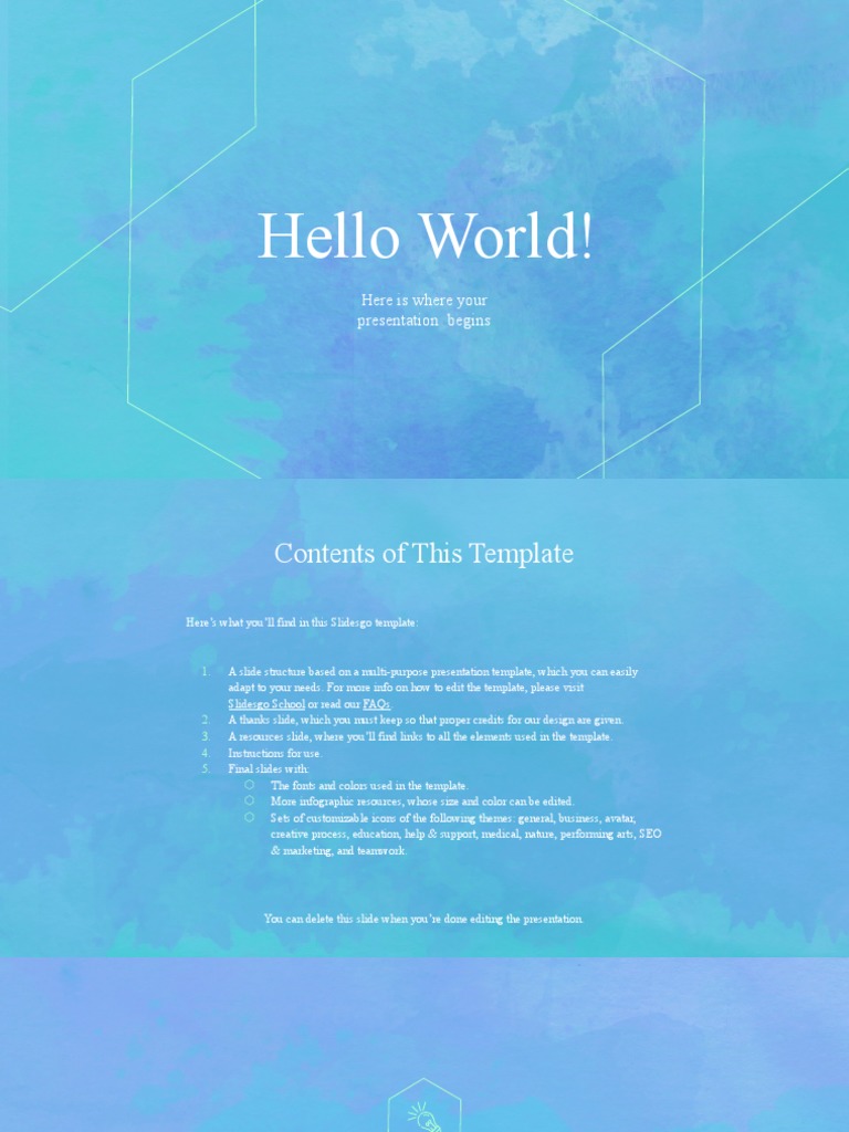 Watercolor Background Blue Variant | PDF | Planets | Saturn