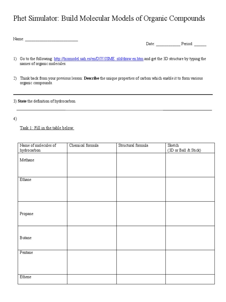Build A Molecule Lab | PDF