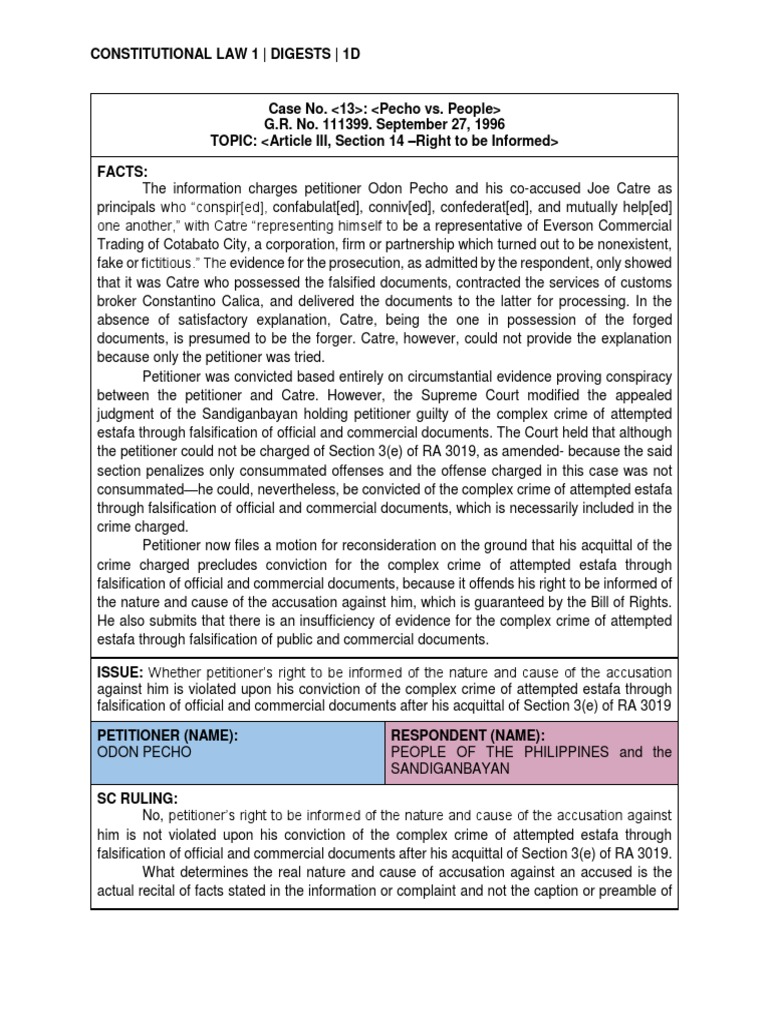 Pecho vs. People: Estafa Conviction Ruling | PDF | Social Science | Law