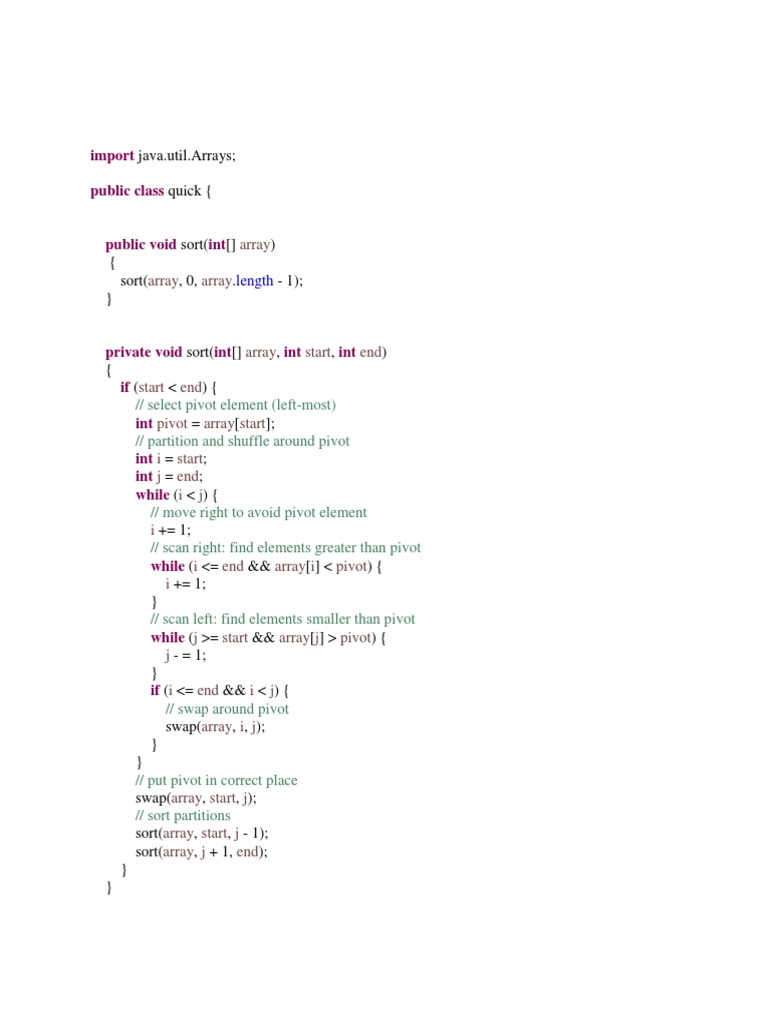 Java - Util.arrays Quick (: Import Public Class | PDF