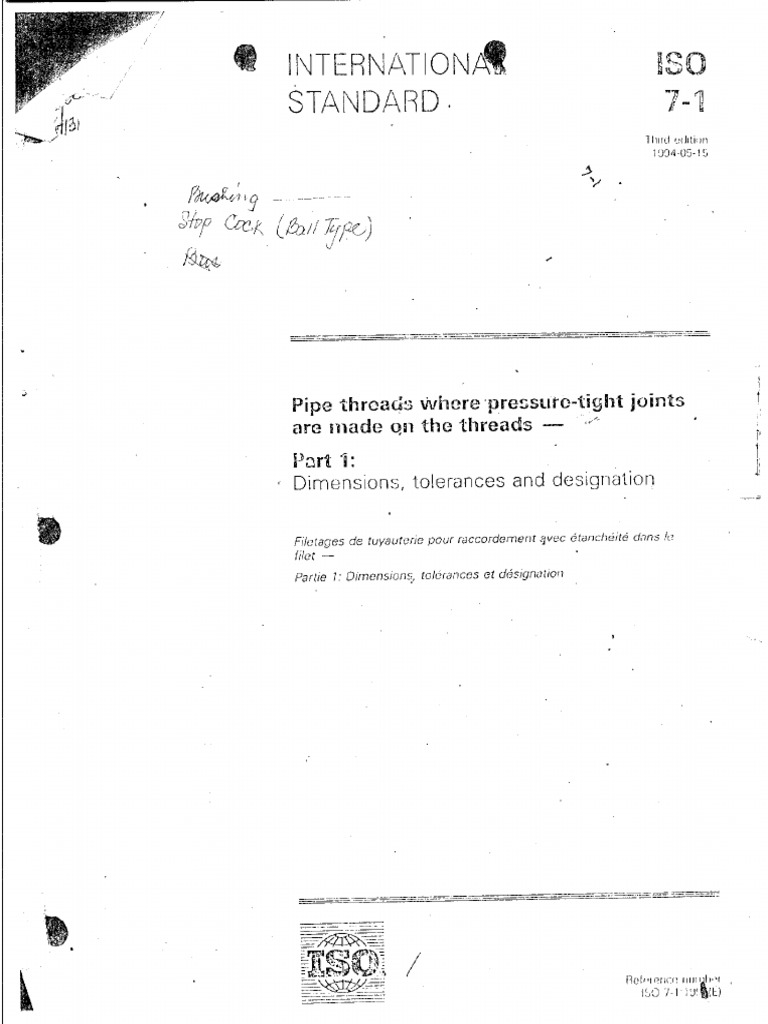 Iso 7-1 1994 PDF | PDF