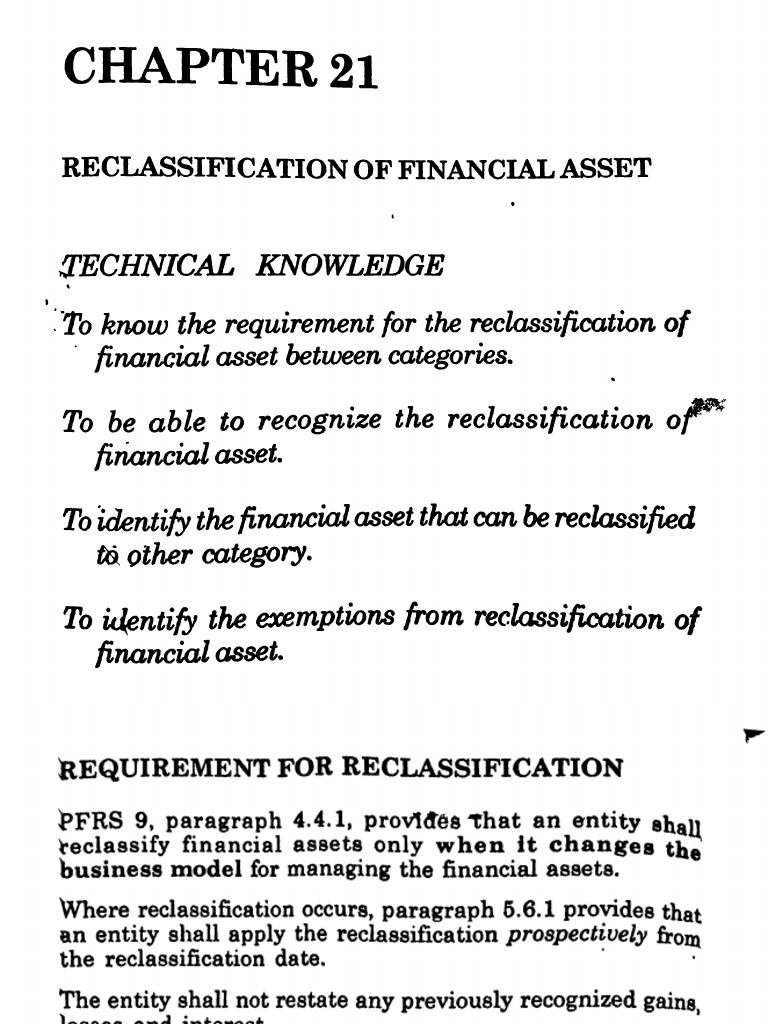 Chapter 21 - Reclassification of Financial Asset PDF | PDF | Finance ...