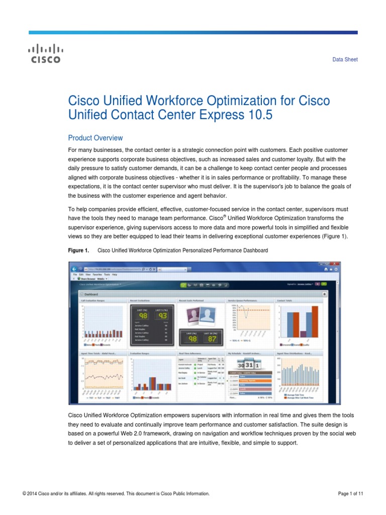Cisco Unified Workforce Optimization For Cisco Unified Contact Center Express 10.5 | PDF