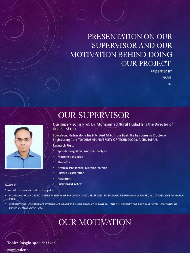 Presentation On Our Supervisor and Our Motivation Behind | PDF | Career ...