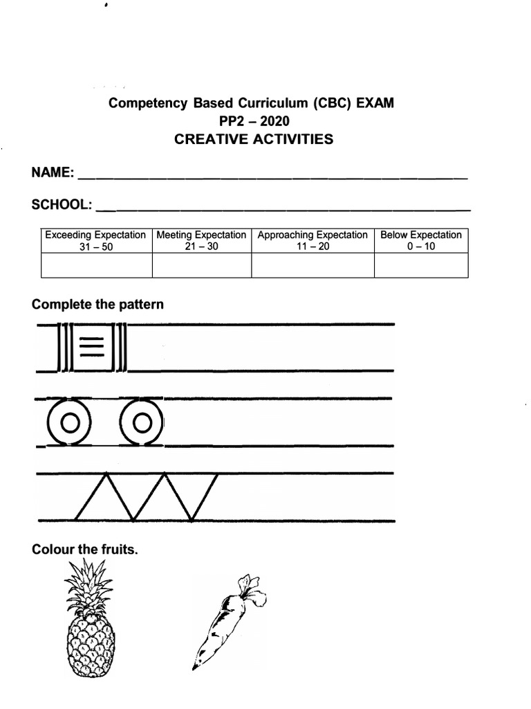 PP2 Creative Activities Exam 2020 | PDF | Career & Growth | Teaching ...