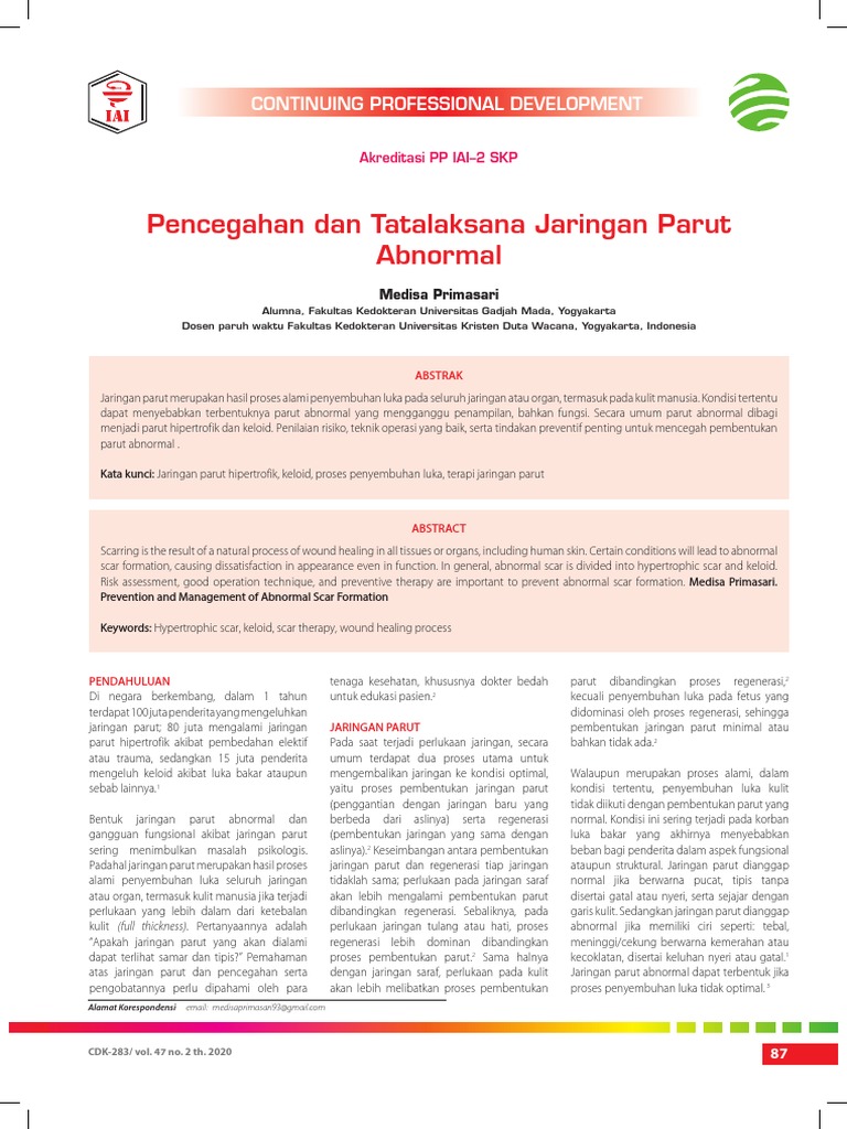 Tatalaksana Keloid dan Parut Abnormal | PDF