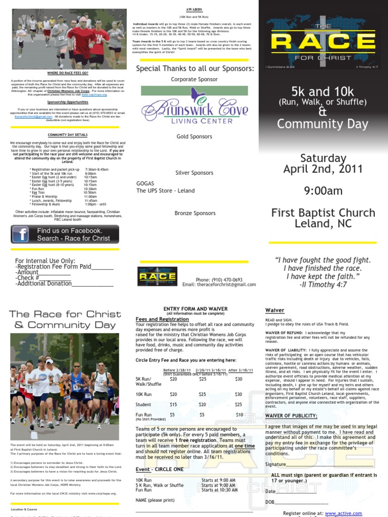 Race For Christ Brochure Final | PDF | Jesus | Business