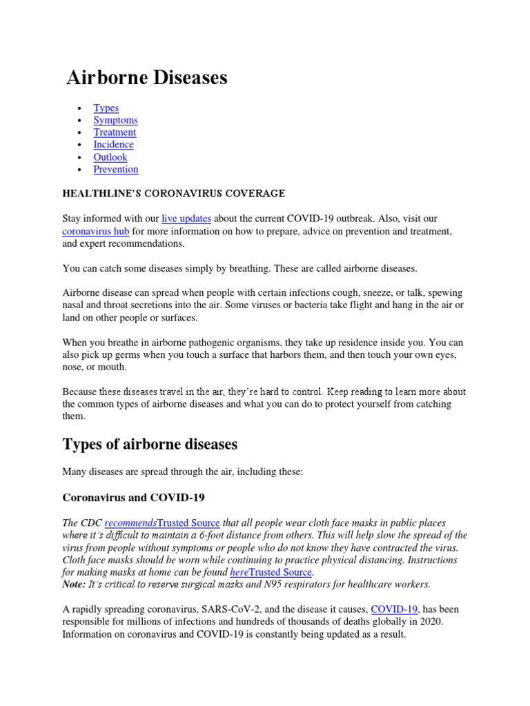 Understanding Airborne Diseases: Types, Symptoms, Treatment, and ...