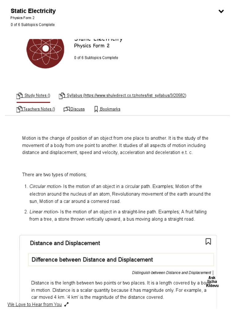 Shuledirect: Static Electricity | PDF