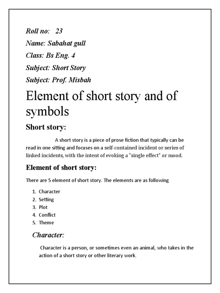 Element of Short Story and of Symbols | PDF