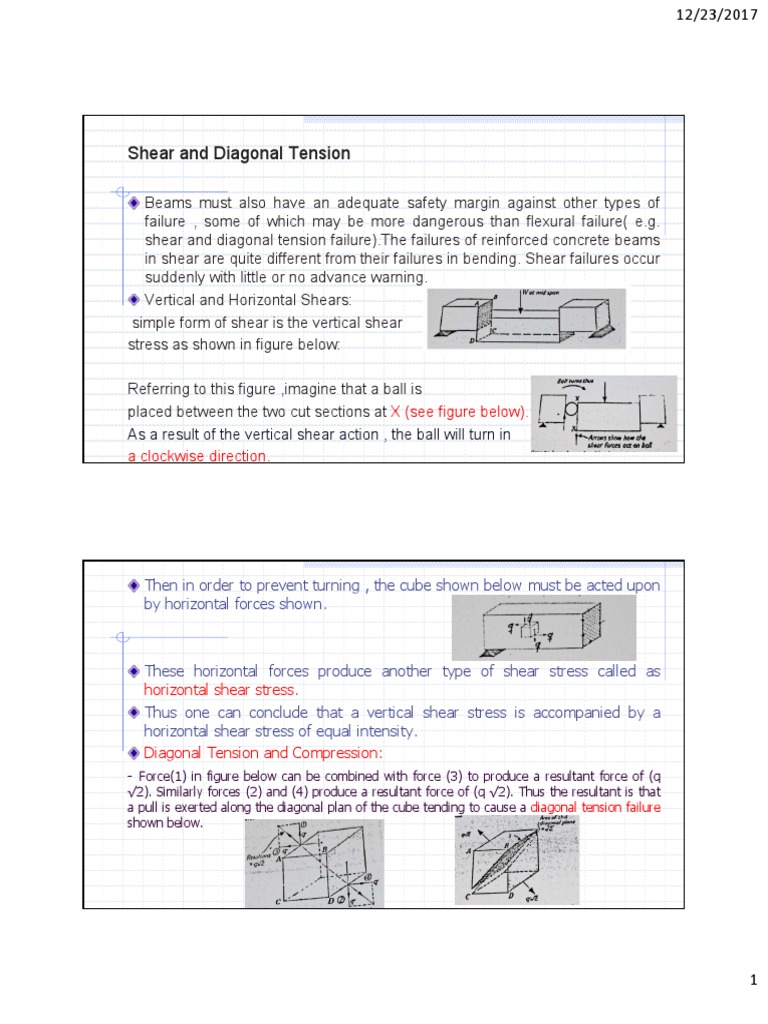 Shear and Diagonal Tension: X (See Figure Below) - A Clockwise ...