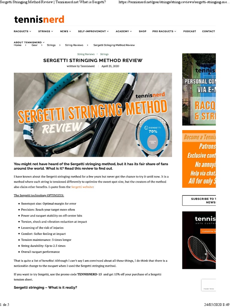 Sergetti Stringing Method Explained | PDF | Sports & Recreation | Games ...