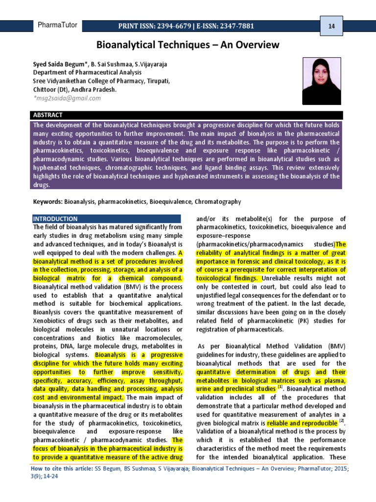 Bioanalysis Techniques PDF | PDF