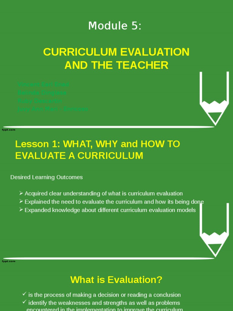Curriculum Evaluation and The Teacher PDF | PDF | Career & Growth ...