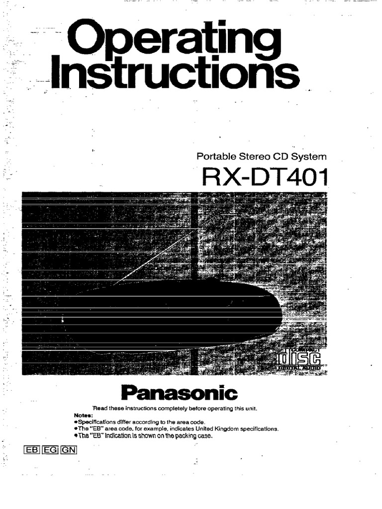 Panasonic RX DT401 | PDF