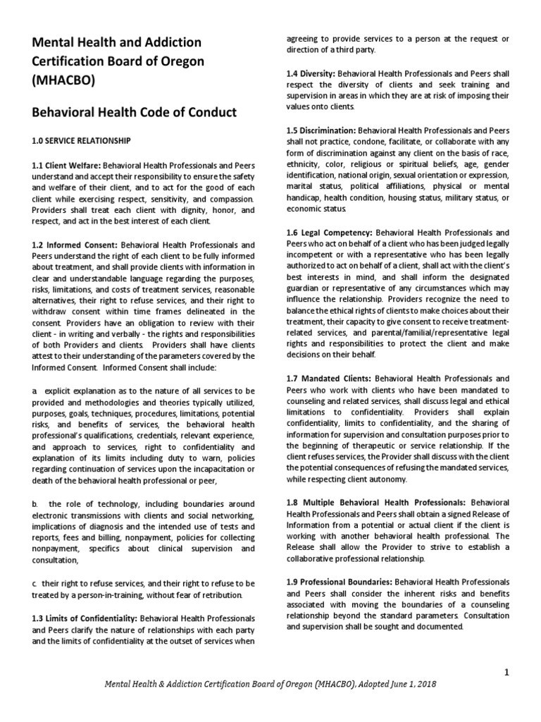 Mhacbo Code of Conduct 03-11-2019 | PDF